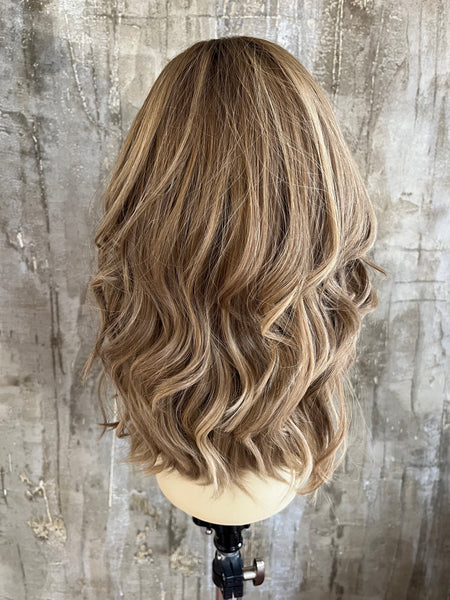 100% EUROPEAN PROCESSED HUMAN HAIR 18" ASHY BLOND WITH DARK ROOTS ...